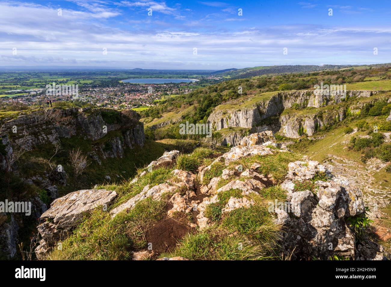 Magnificent views from the top of Cheddar Gorge in Somerset south west ...