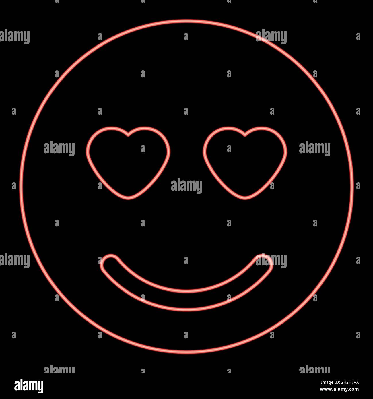 Neon smile red color vector illustration flat style light image Stock ...