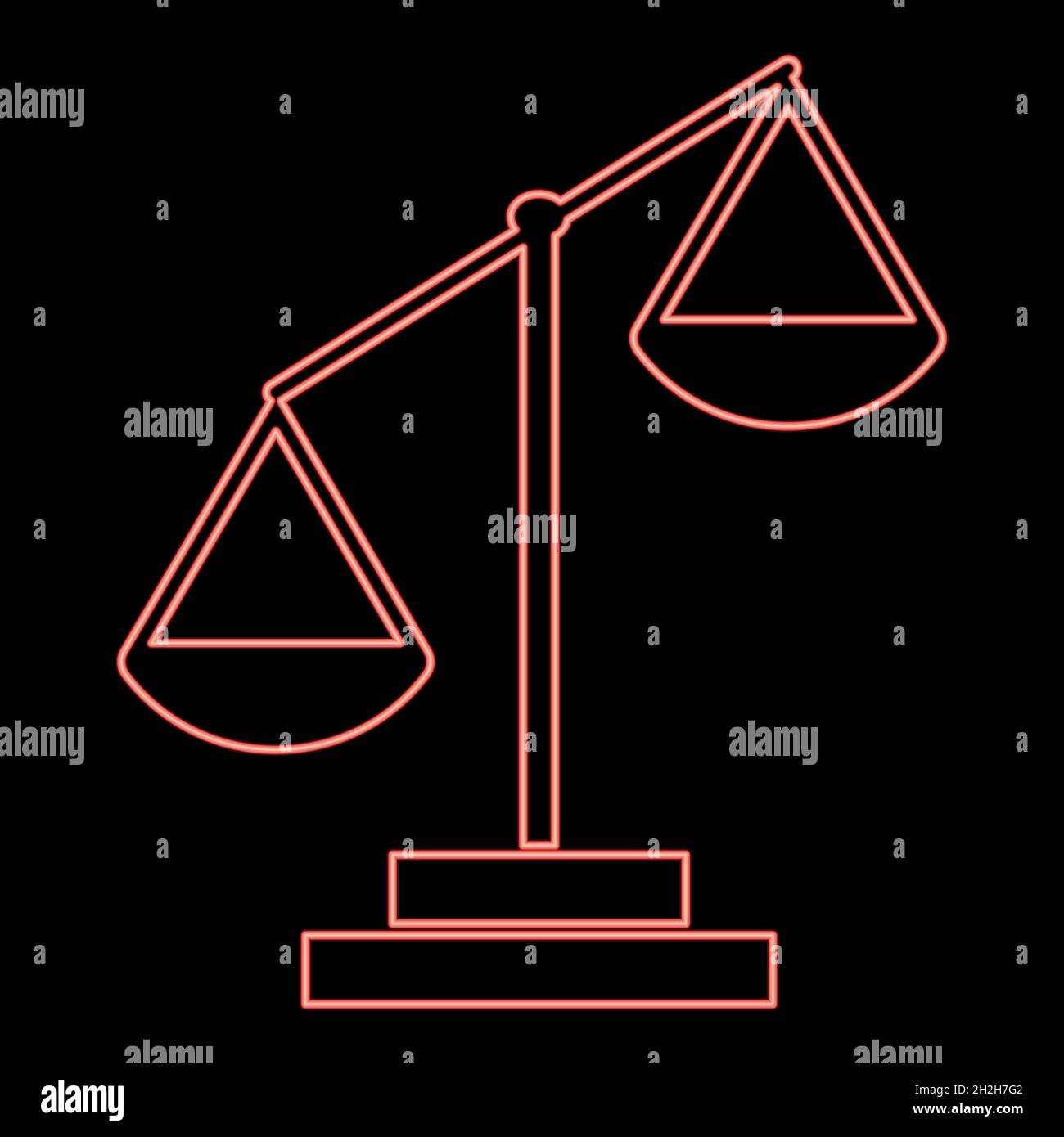 Neon law scale red color vector illustration flat style light image ...