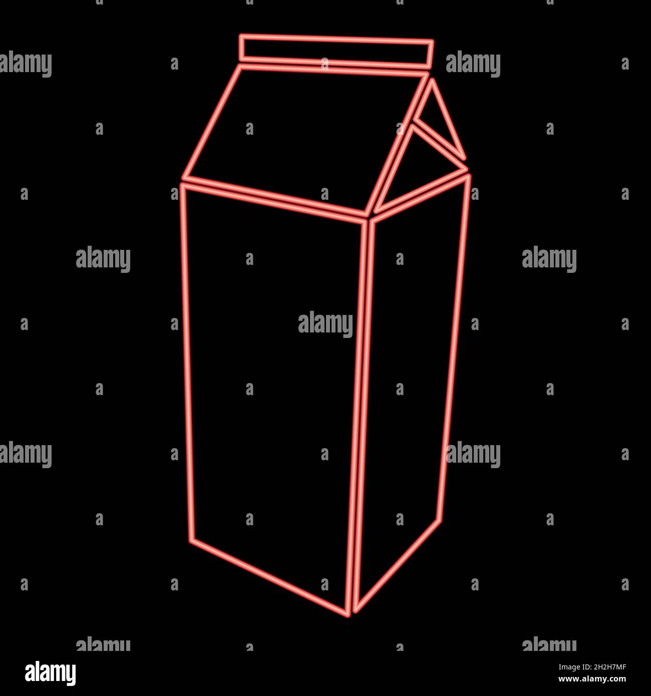 Neon package for milk red color vector illustration flat style light ...