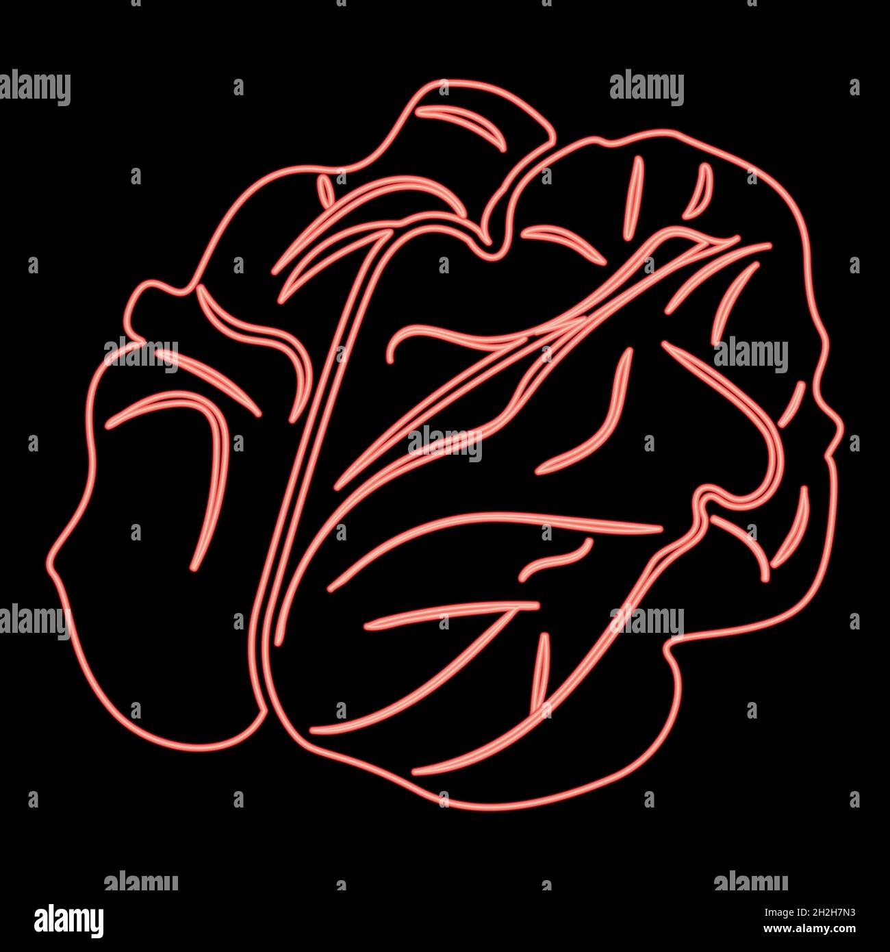 Neon walnut red color vector illustration flat style light image Stock ...