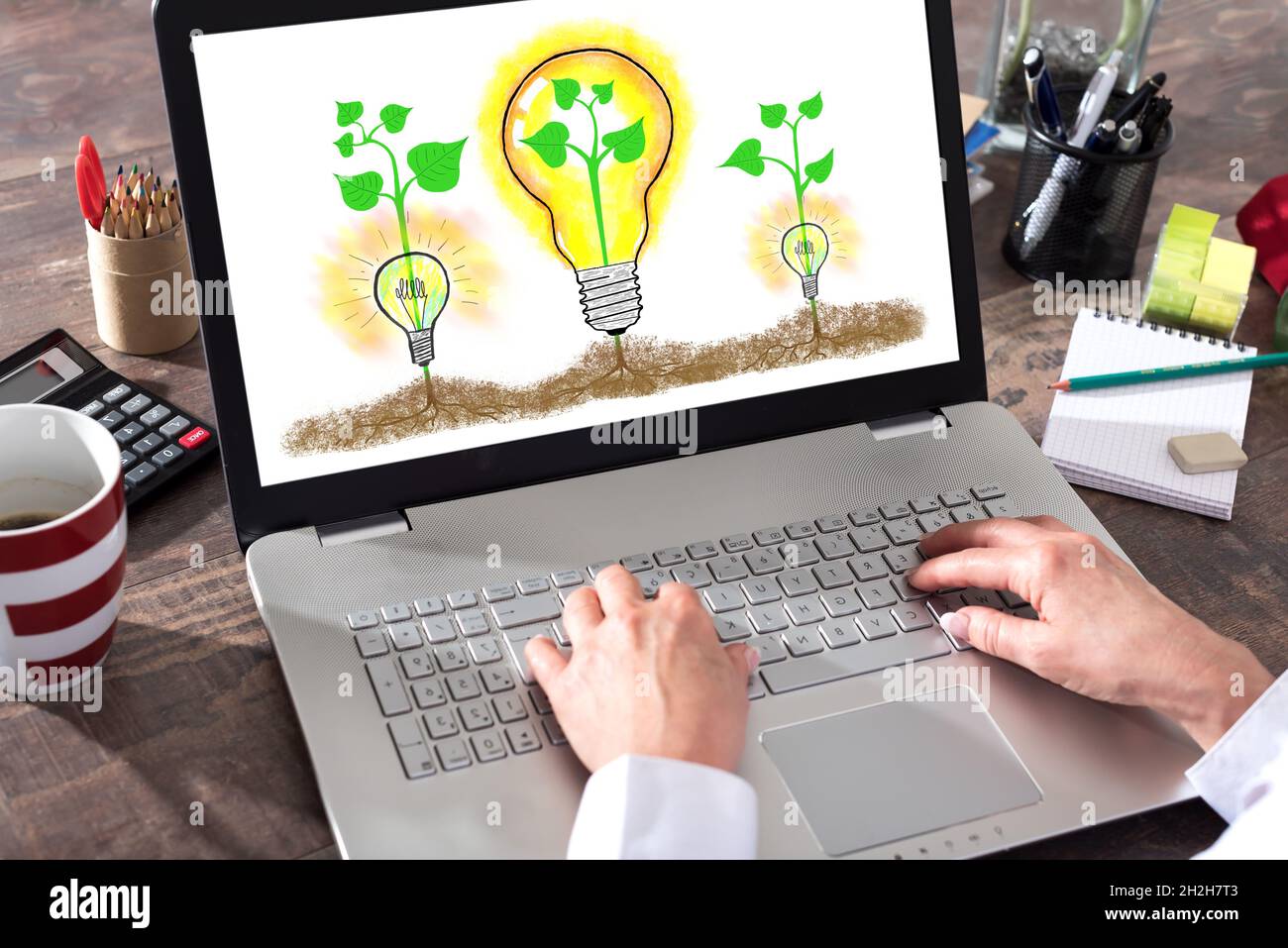 Ideas concept shown on a laptop screen Stock Photo - Alamy