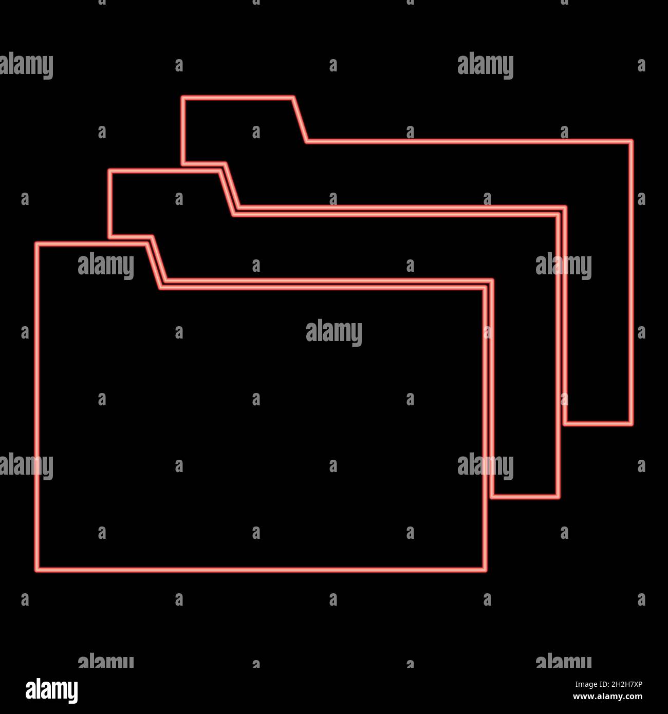 Neon folders red color vector illustration flat style light image Stock ...