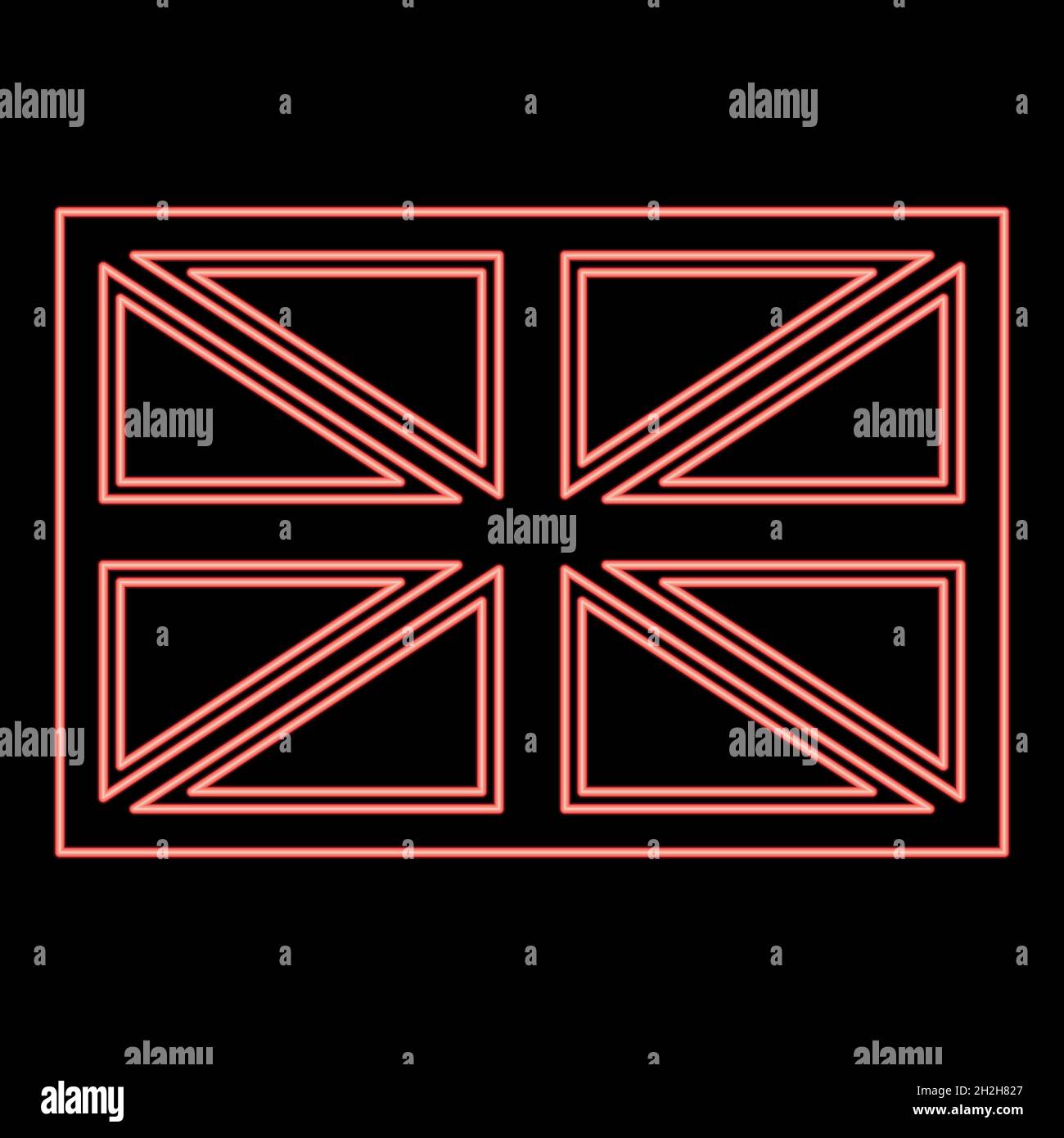 Neon flag united kingdom red color vector illustration flat style light ...