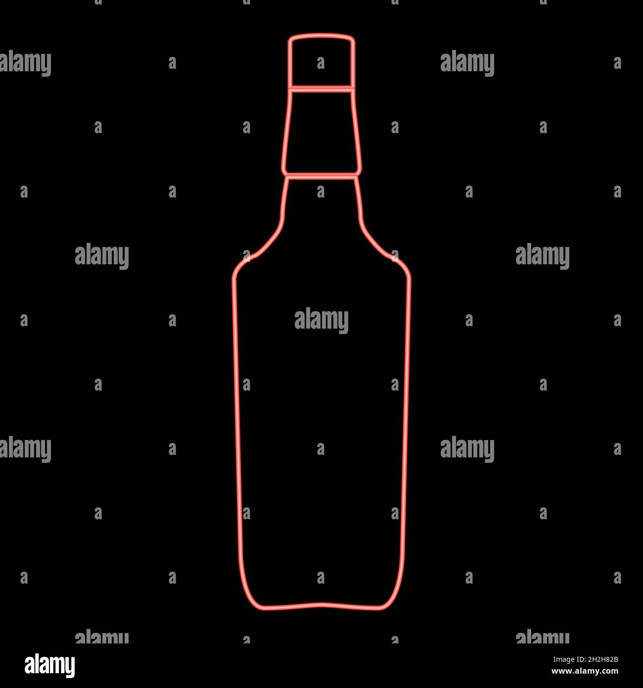 Neon whisky red color vector illustration flat style light image Stock ...