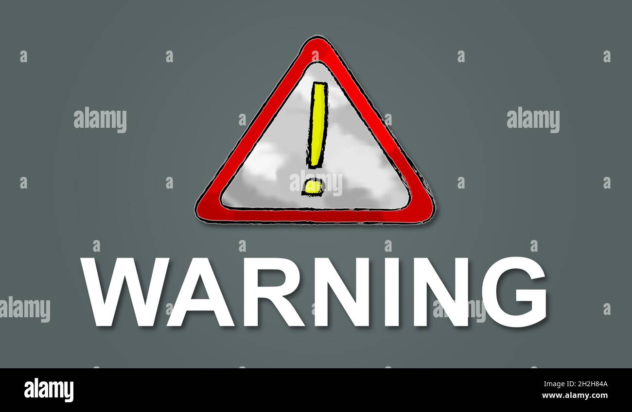 Illustration of a warning concept Stock Photo - Alamy