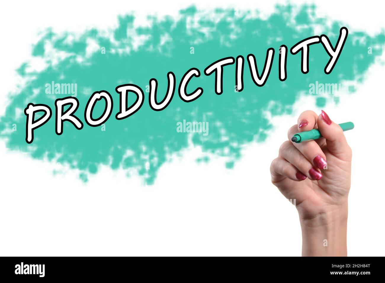 The word productivity written by a woman hand Stock Photo - Alamy
