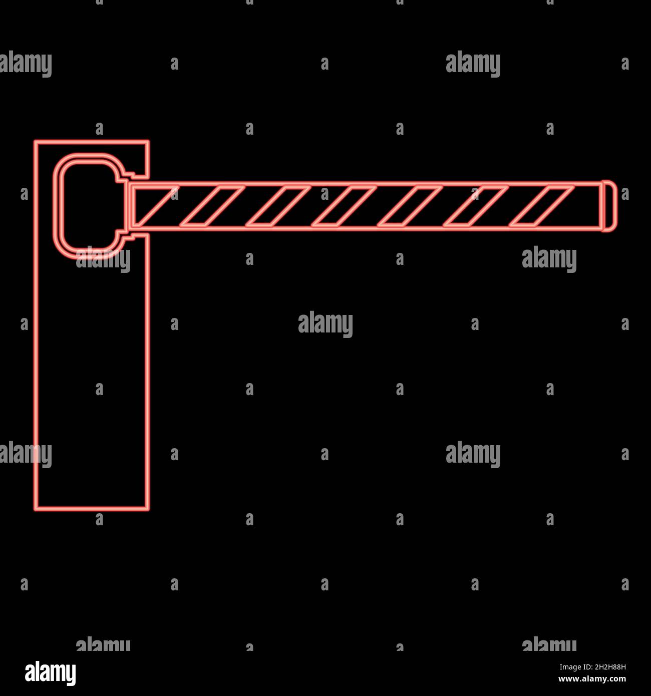 Neon barrier red color vector illustration flat style light image Stock ...