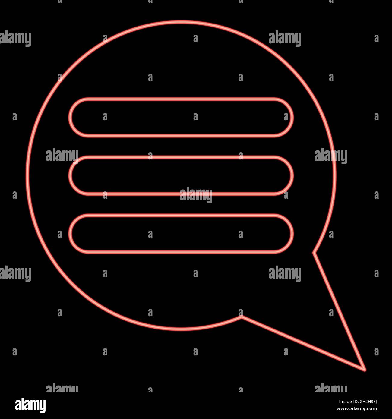 Neon comments red color vector illustration flat style light image ...