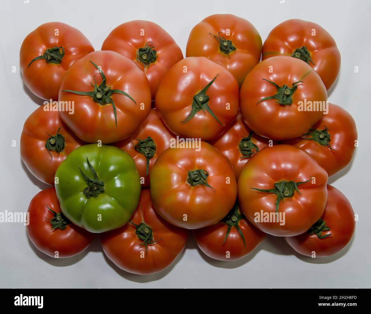Delicious red tomatoes, summer farm farm tray Stock Photo - Alamy