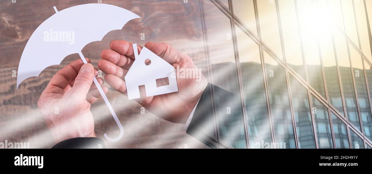 Concept of house protection coverage. multiple exposure Stock Photo - Alamy