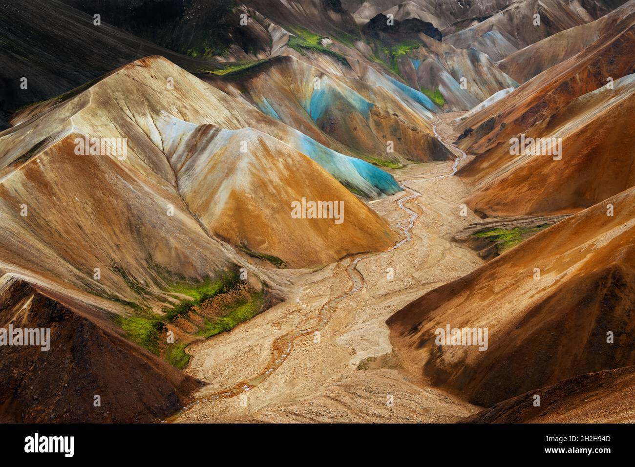 Famous colourful valley in Iceland's highlands Stock Photo - Alamy