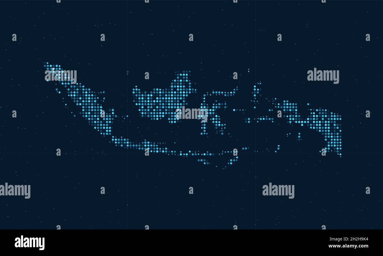 Abstract Dotted Halftone with starry effect in dark Blue background ...