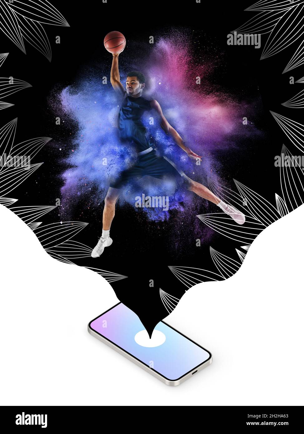 Contemporary art collage. Inspiration, idea, magazine style. Sport ...