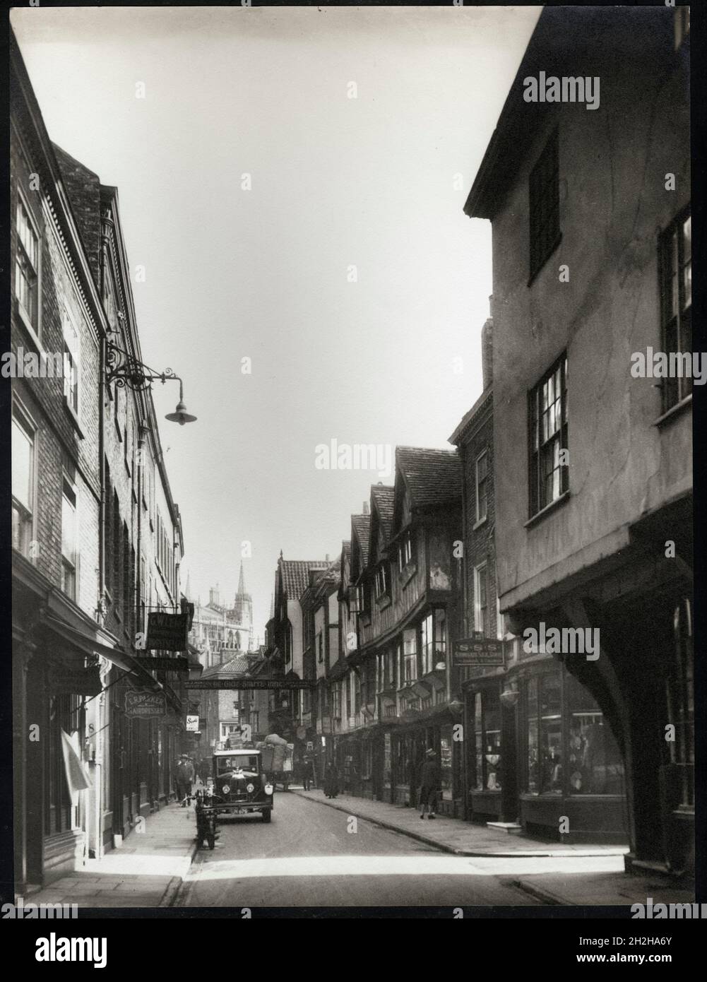 Stonegate, York, 1925-1935. The view looking north east along Stonegate ...