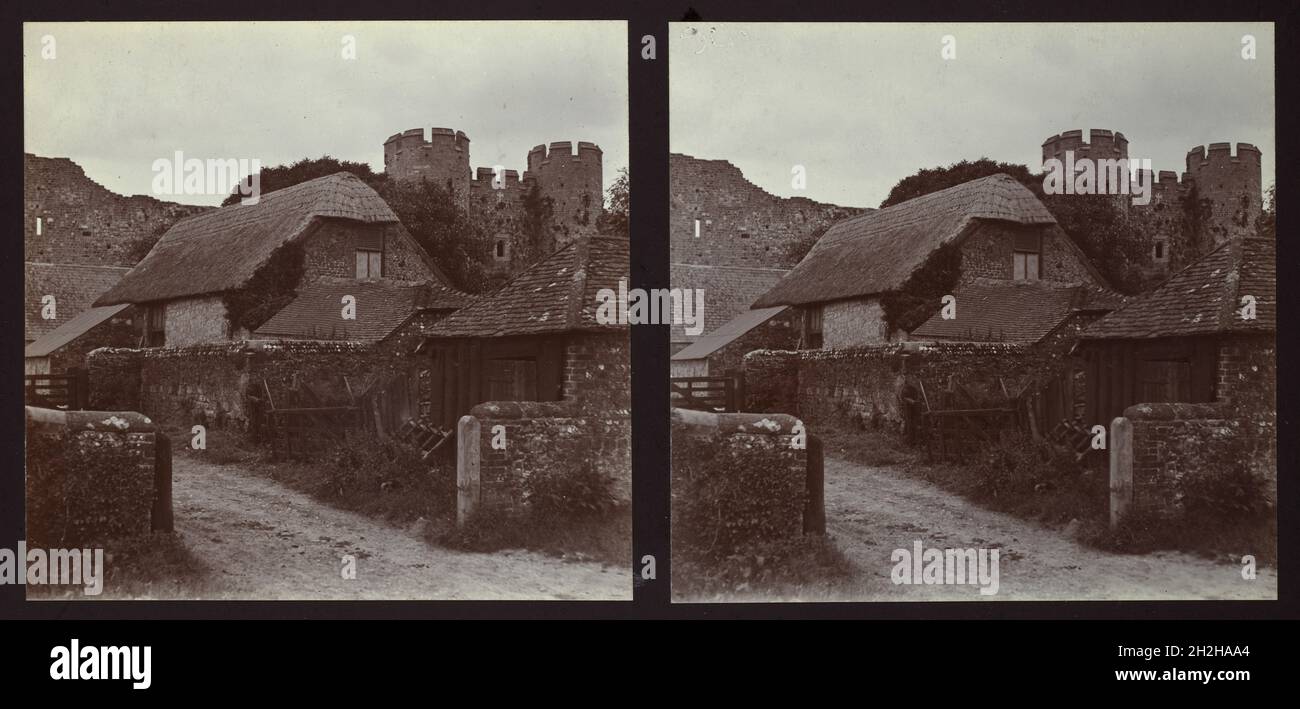 Amberley Castle, Amberley, Horsham, West Sussex, 1913. Stereoscopic ...