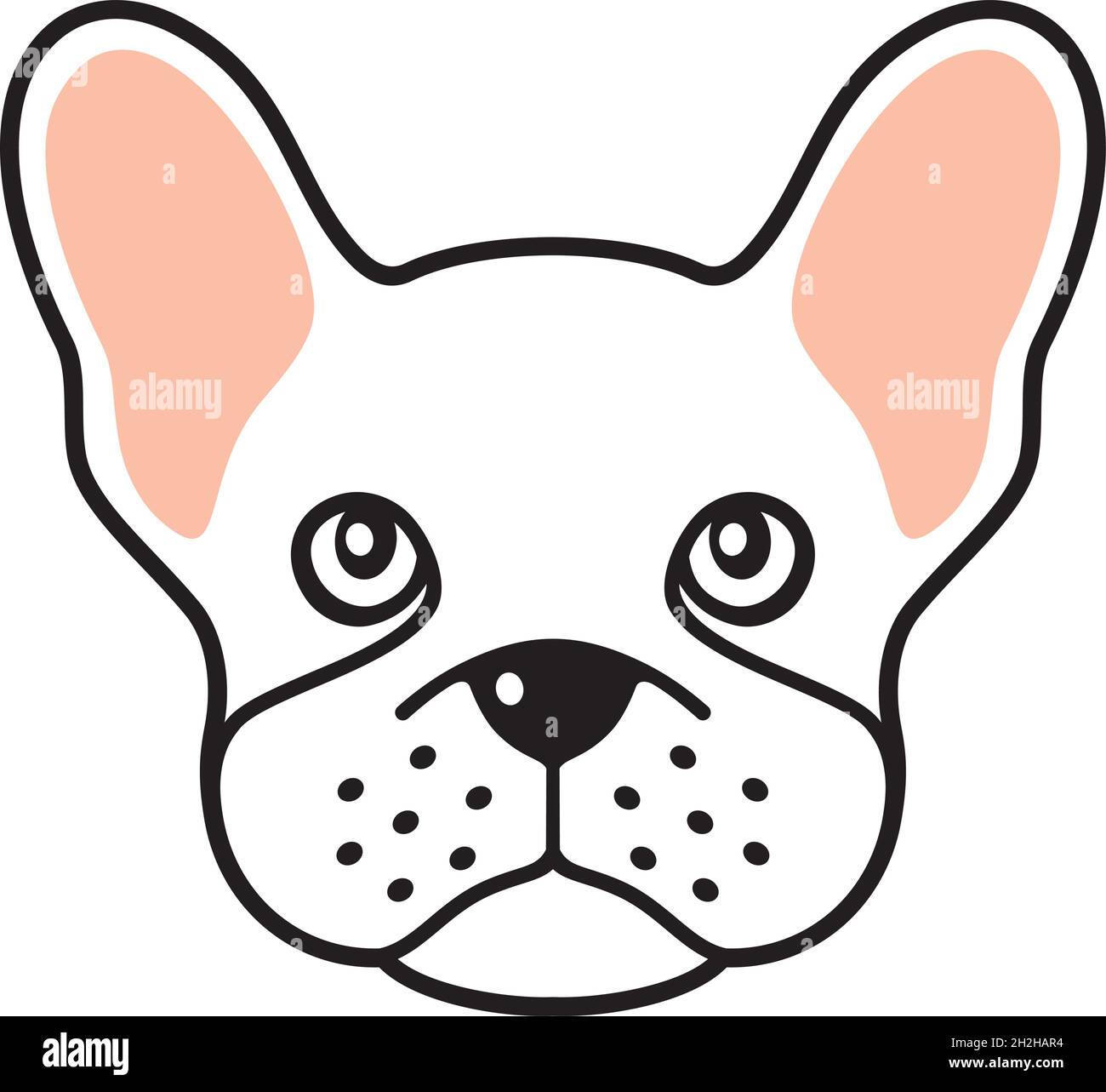 French Bulldog Face Vector