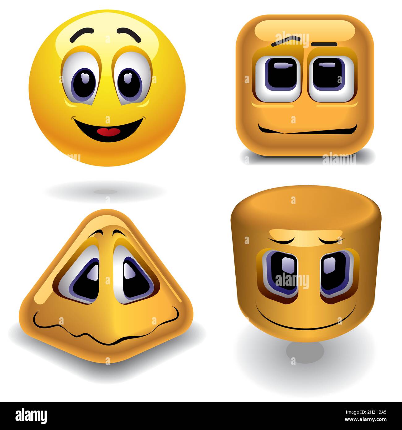 Smiling ball, cube, cylinder and pyramid Stock Vector Image & Art - Alamy