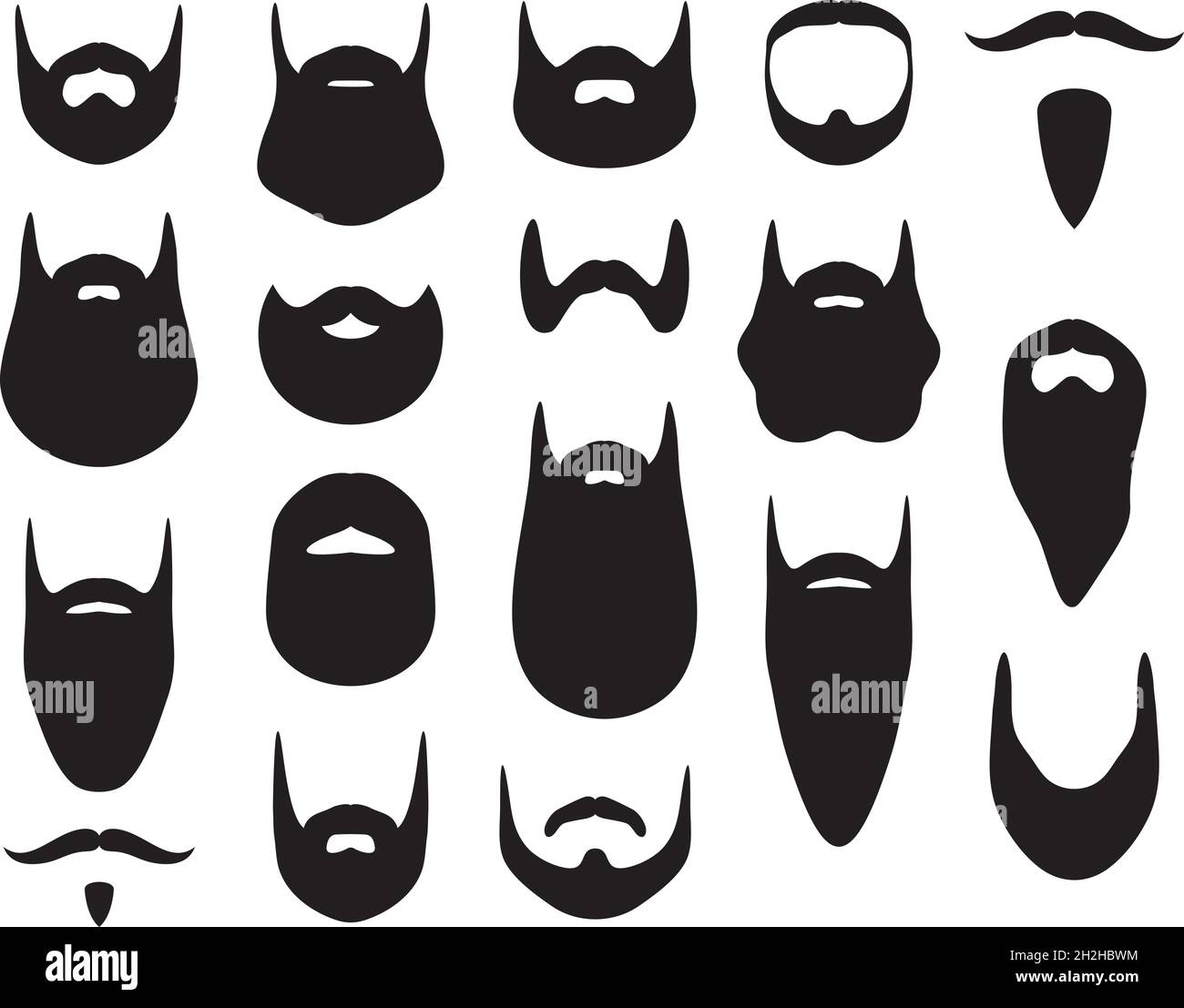 Set of beard silhouettes vector illustration Stock Vector Image & Art ...
