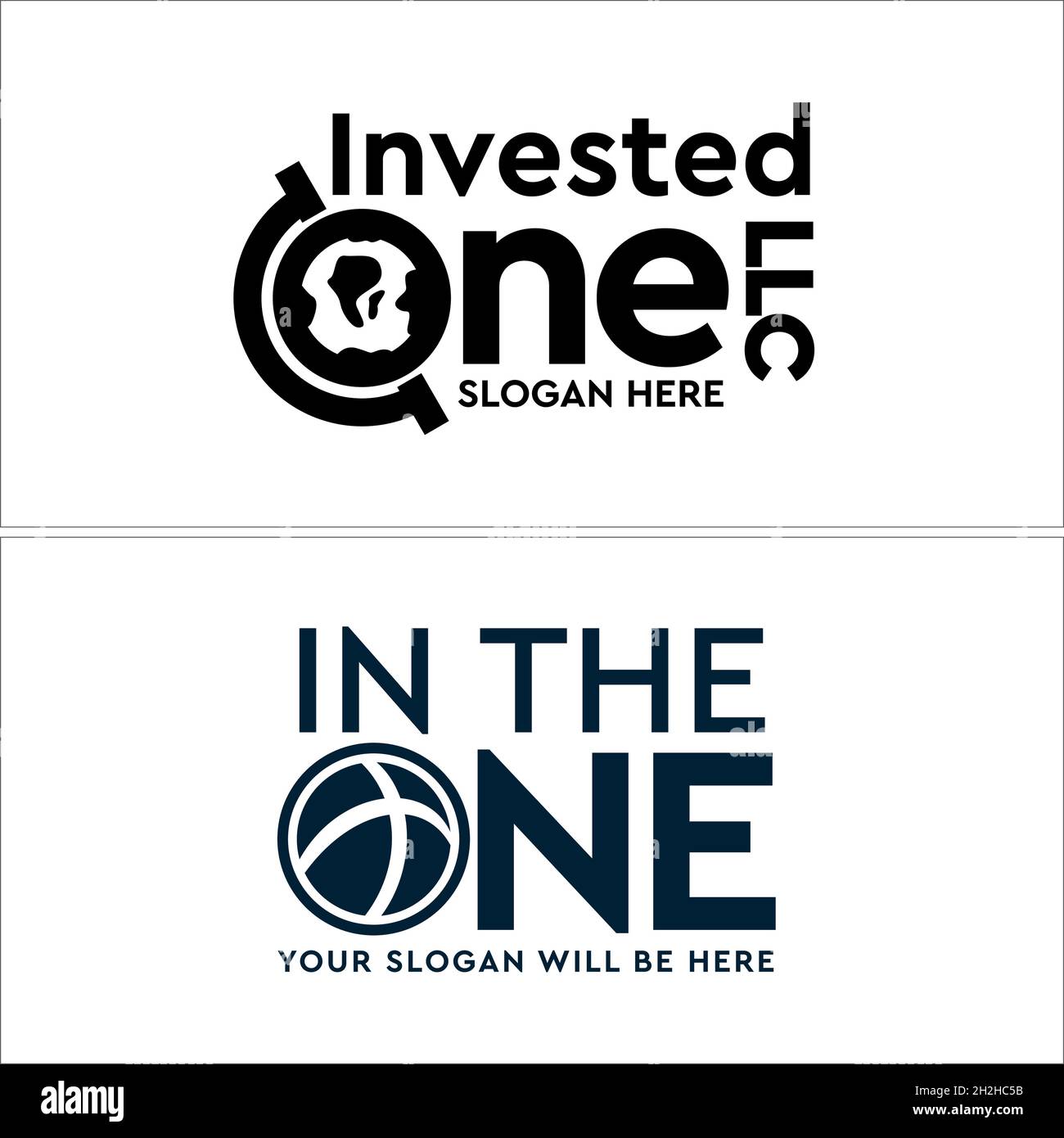 Set of map globe circle flat line art logo design Stock Vector Image ...