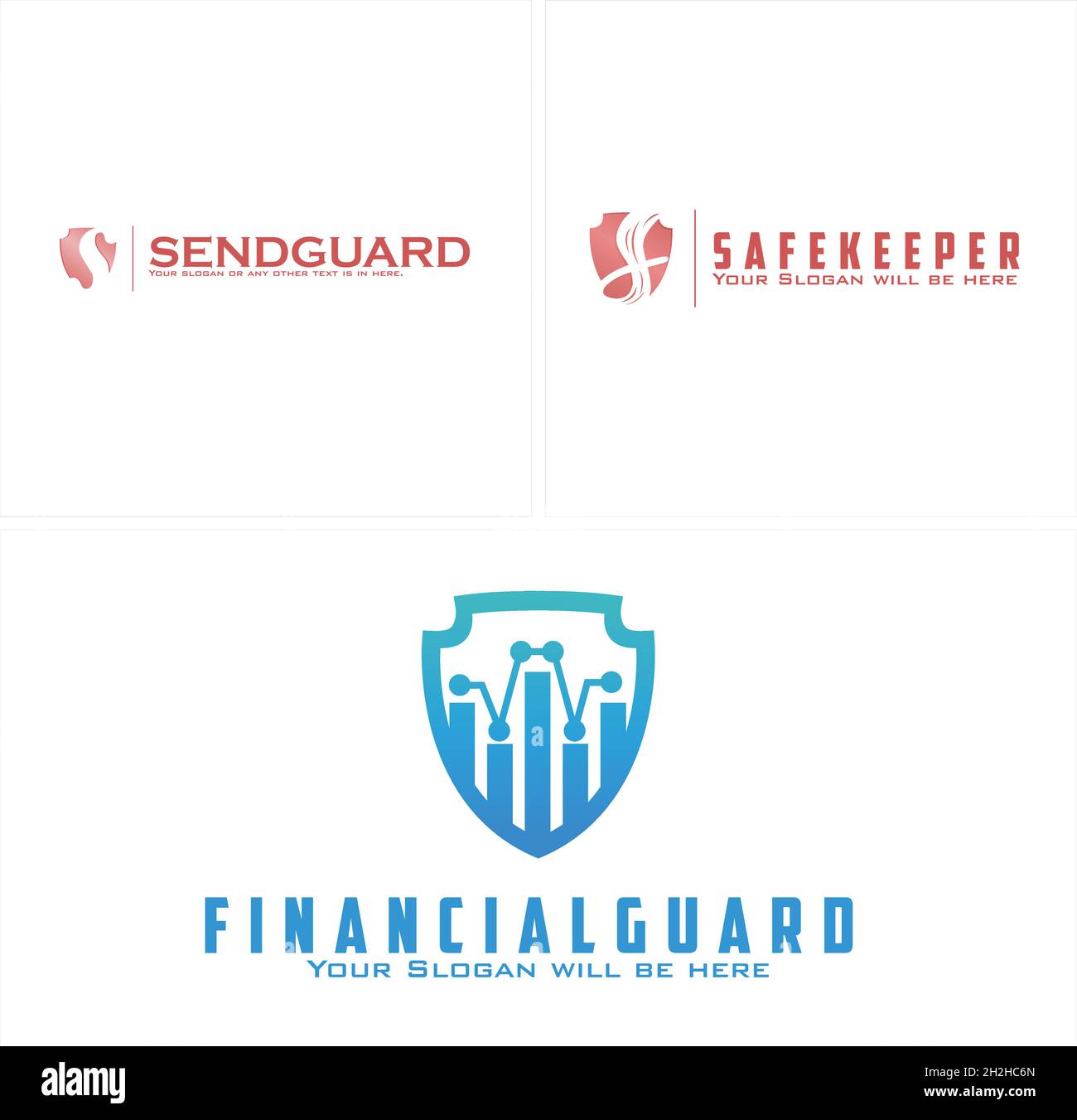 Modern business financial safety guard chart tech logo design Stock ...