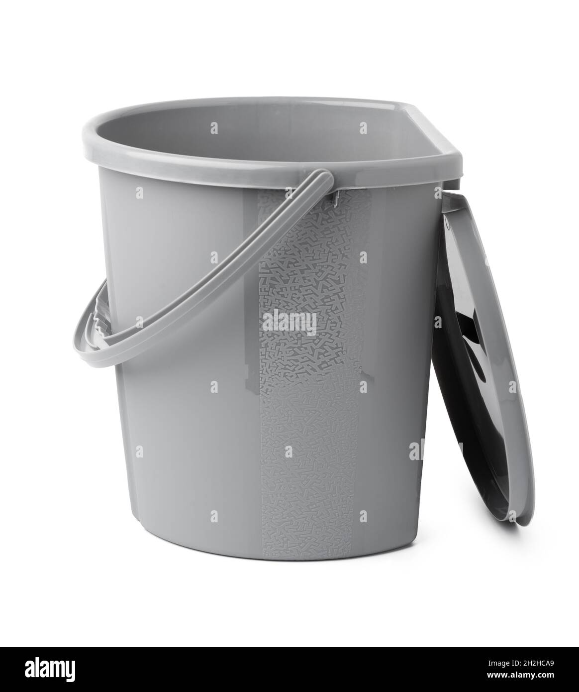 Single plastic bucket isolated on a white background Stock Photo - Alamy
