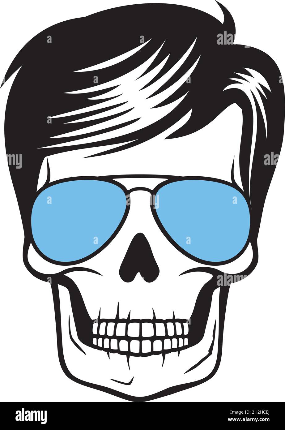 Human skull with aviator sunglasses Stock Vector Image & Art - Alamy