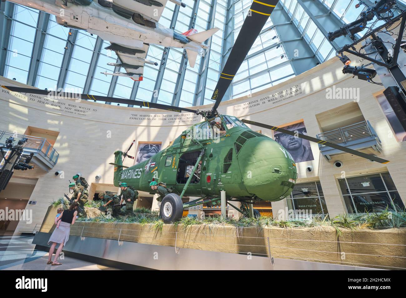 The central, skylit round atrium with airplanes and a Vietnam ...
