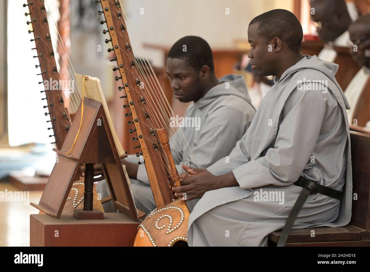 SENEGAL, Benedictine monastery Keur Moussa, monks recite Gregorian ...