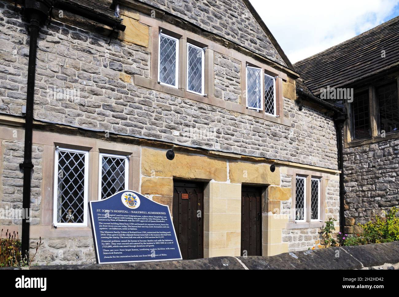 Front view of St Johns Hospital - Bakewell Almshouses, Bakewell ...