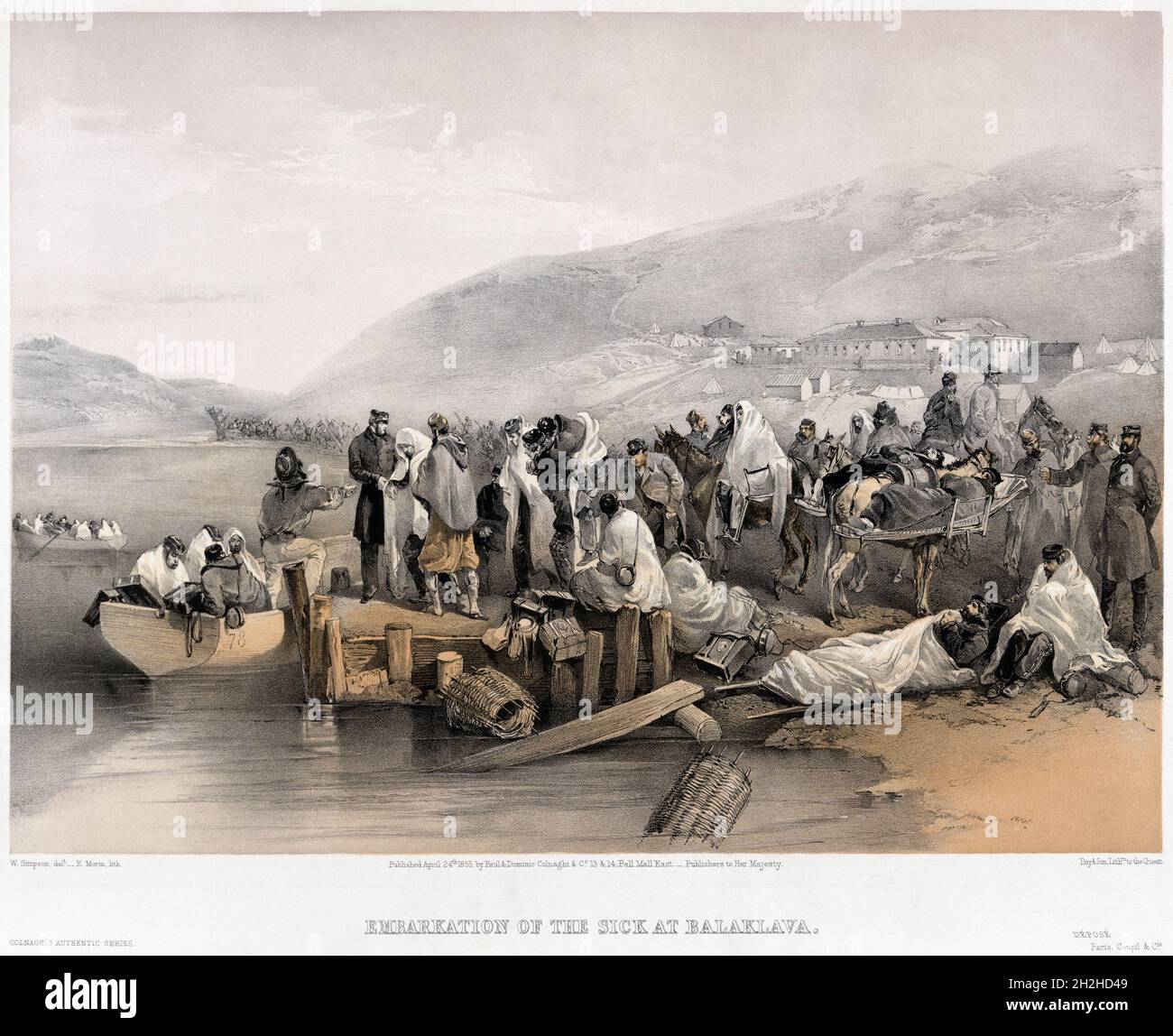 A tinted lithograph by William Simpson illustrating conditions of the ...