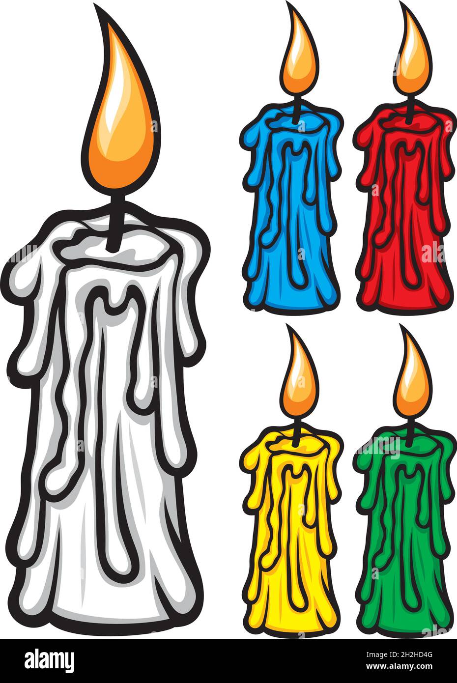 Burning candles set vector illustration Stock Vector Image & Art - Alamy