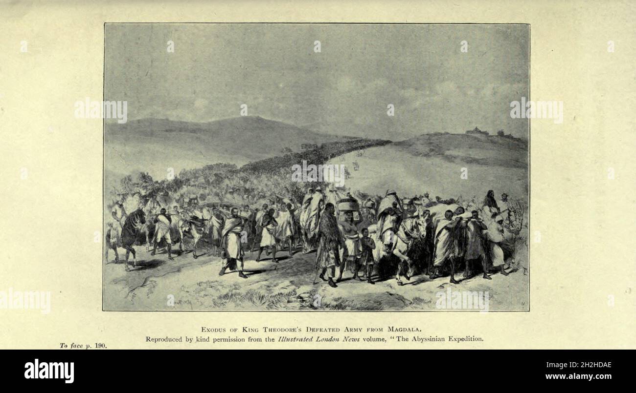 EXODUS OF KING THEODORE'S DEFEATED ARMY FROM MAGDALA from the book ...