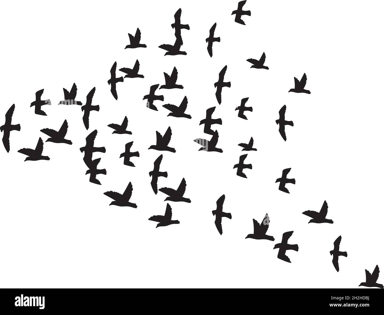 A flock of flying birds vector illustration Stock Vector Image & Art ...