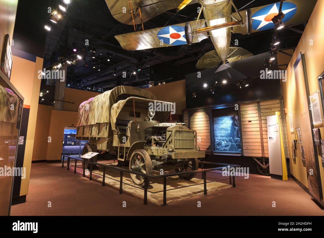 A WWI era cargo, transport truck. At the National Museum of the Marine ...
