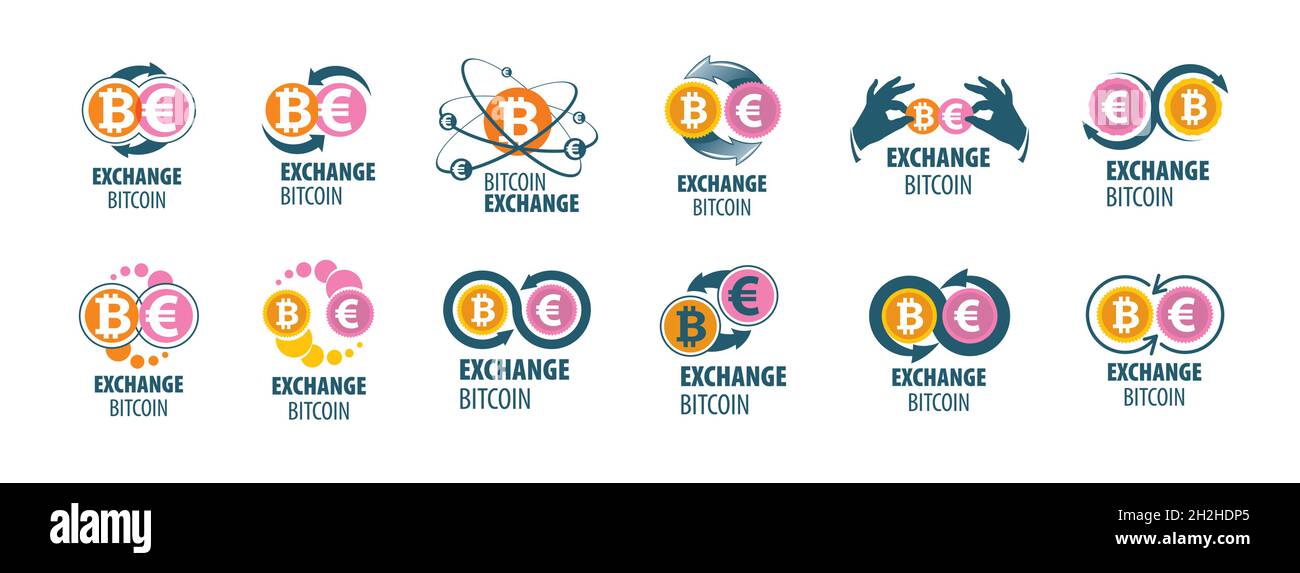 Vector logo of cryptocurrency. Exchange bitcoin for money Stock Vector ...
