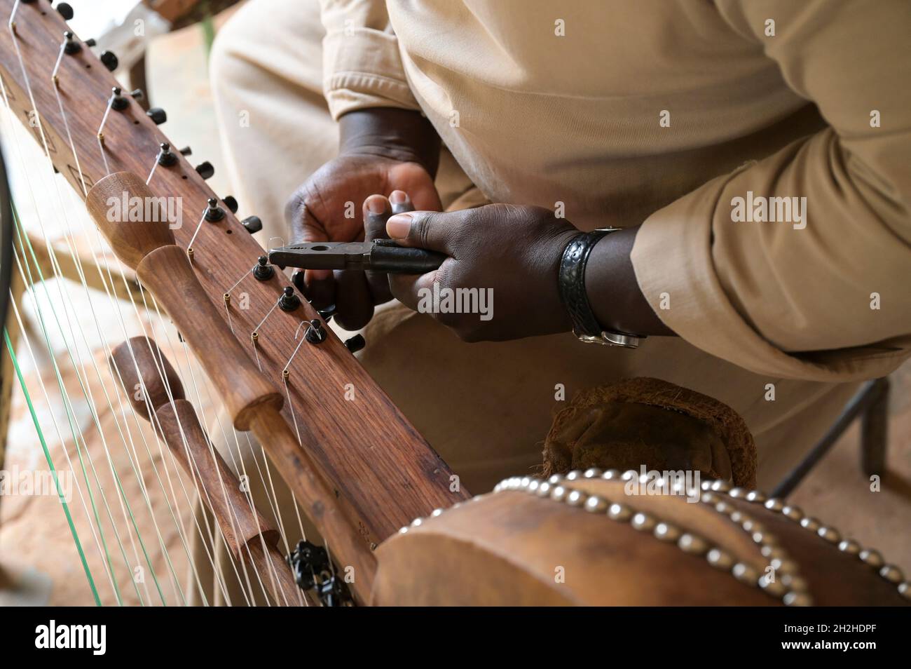 SENEGAL, Benedictine monastery Keur Moussa, monks work in workshop to ...