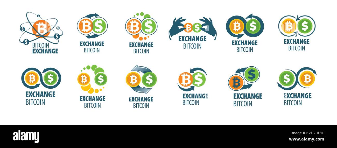 Vector logo of cryptocurrency. Exchange bitcoin for money Stock Vector ...