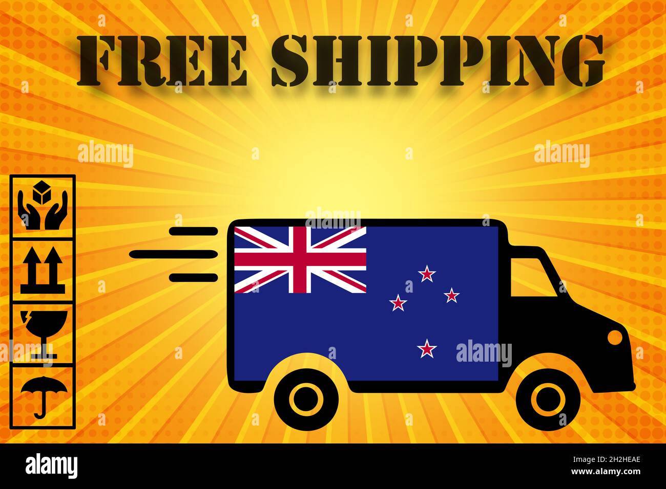 New Zealand Logistics Concept. black Commercial Industrial Cargo ...
