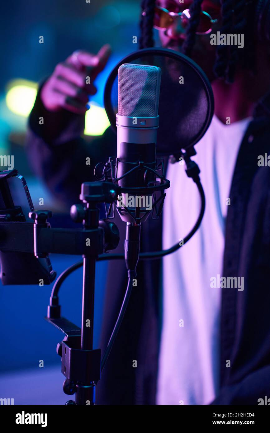 Close up singer in recording hi-res stock photography and images - Alamy