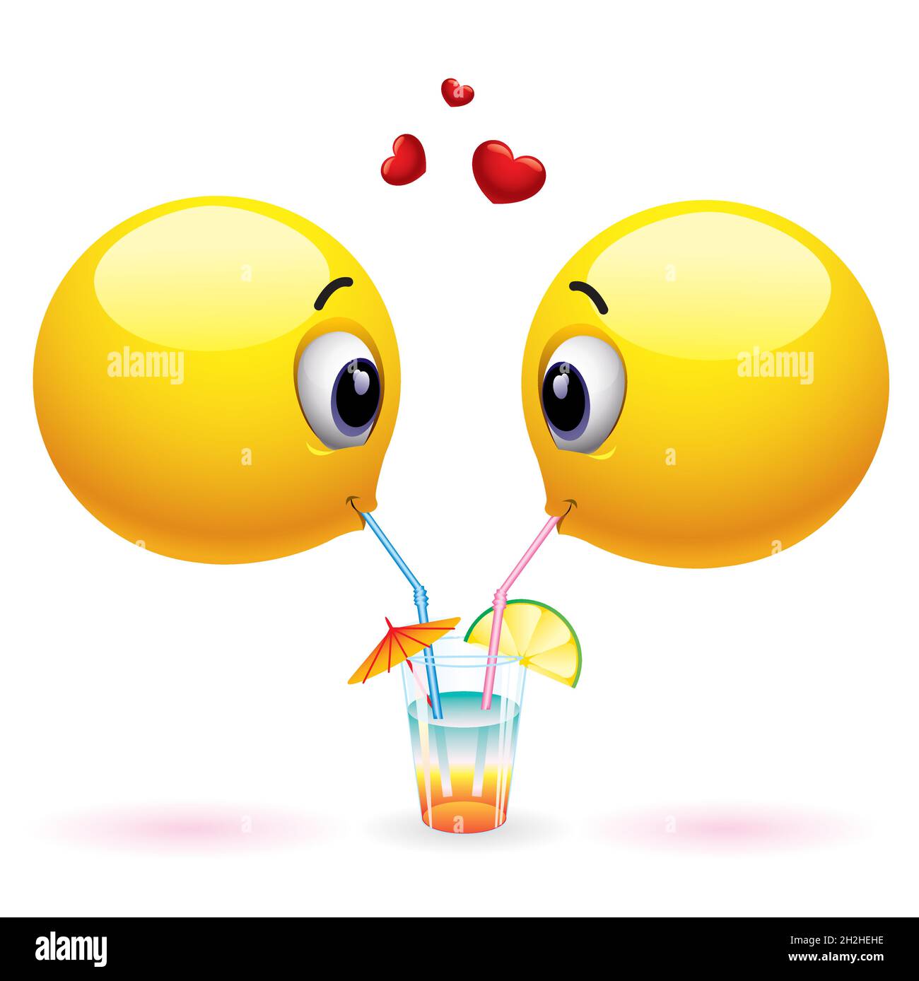 Couple sharing drink Stock Vector Images - Alamy