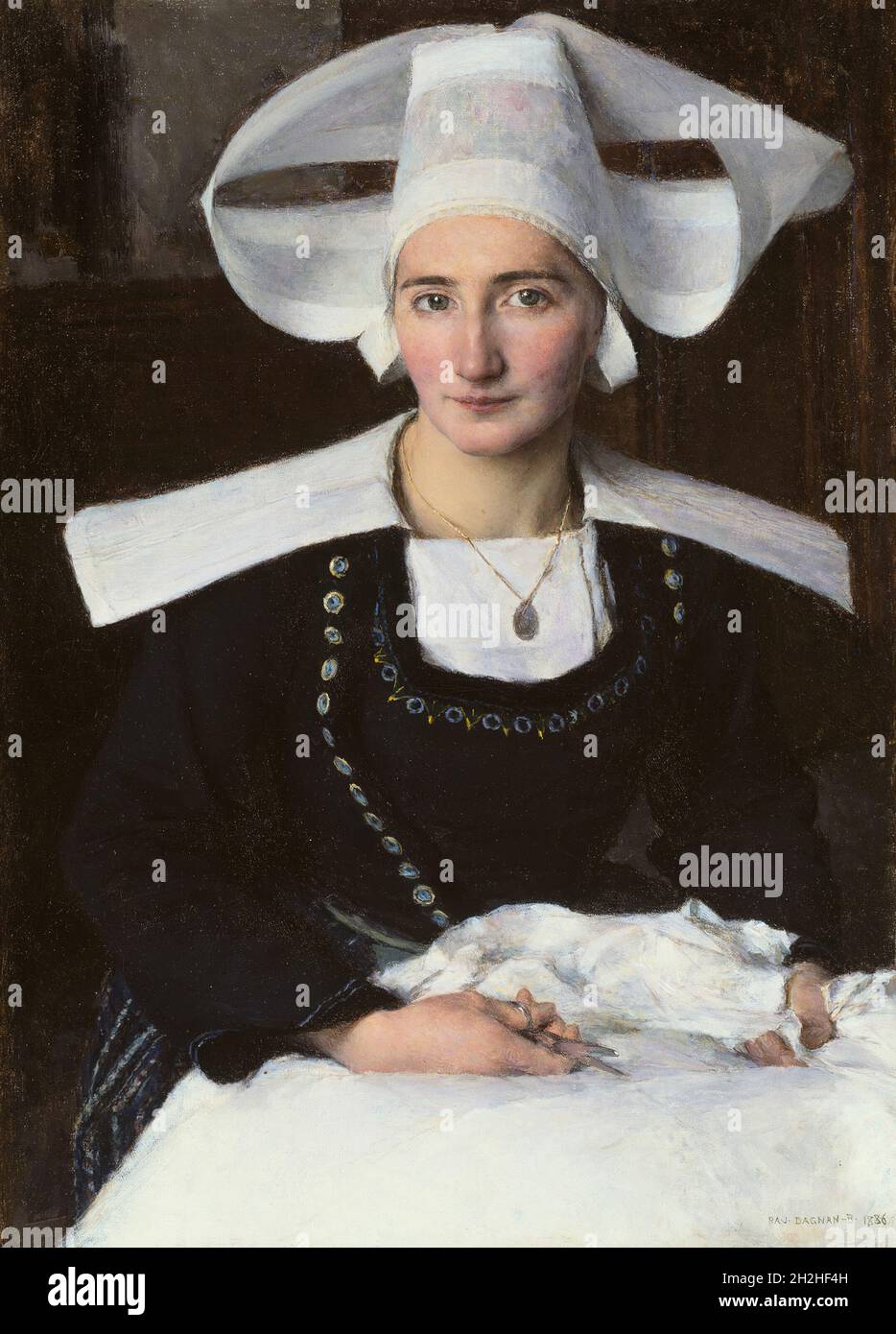 Traditional headdress of the women of brittany hi-res stock photography ...