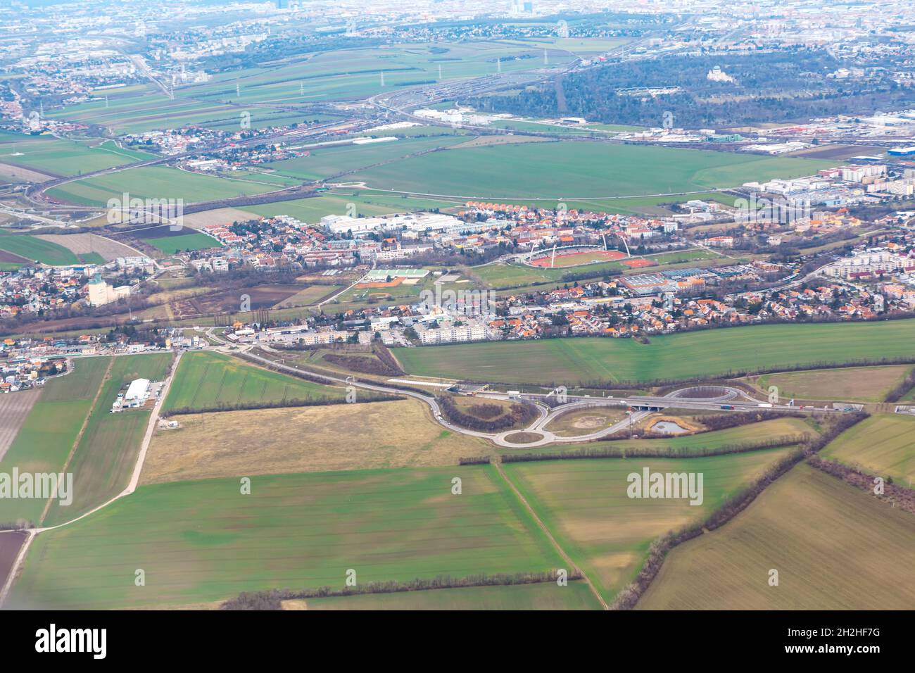 Vienna suburbs panoramic view from above Stock Photo - Alamy