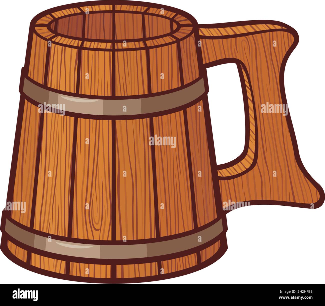 Wooden beer mug vector illustration Stock Vector Image & Art - Alamy