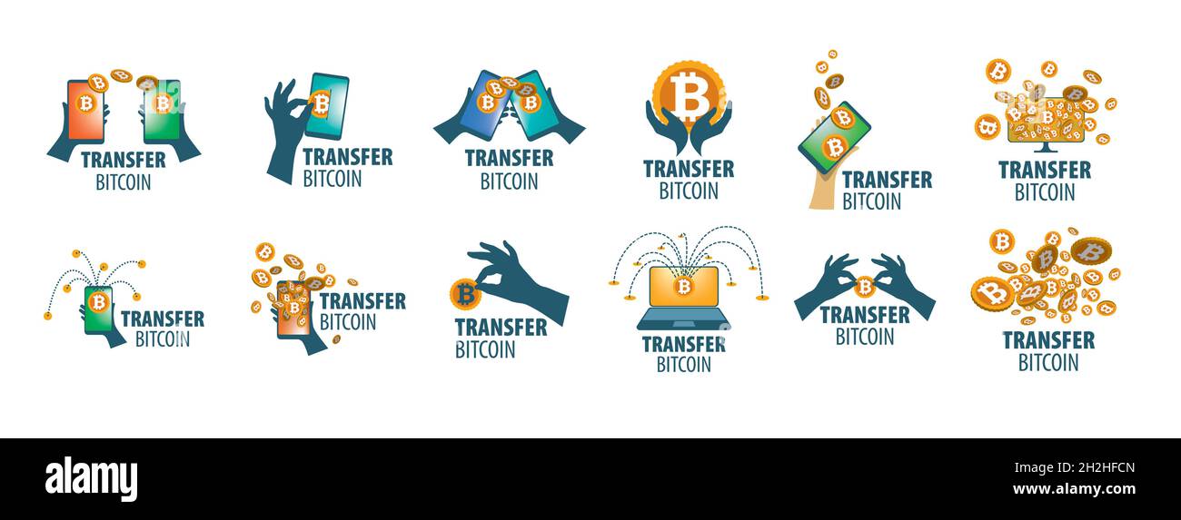 Vector logo of cryptocurrency. Bitcoin money transfer Stock Vector ...