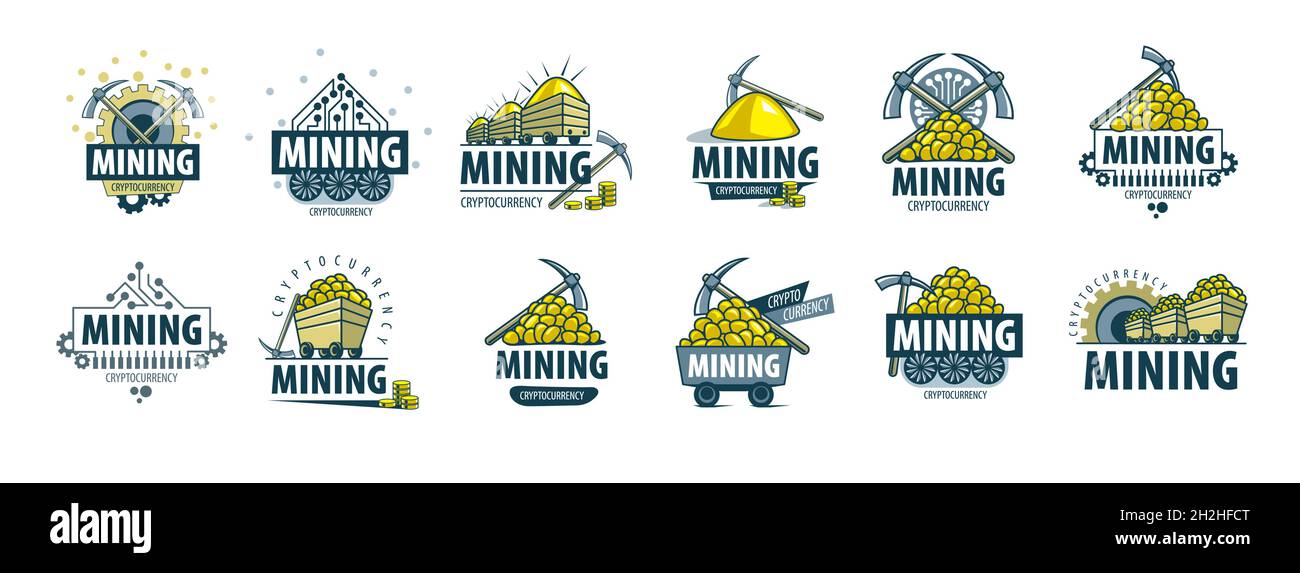 Digital currency mining. Abstract sign. Vector illustration Stock ...