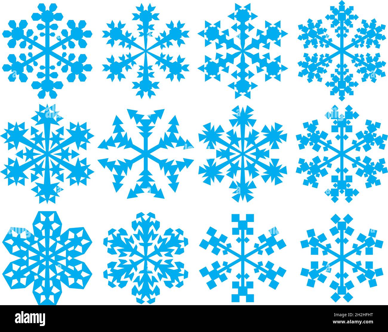 Collection of snowflakes vector illustration Stock Vector Image & Art ...