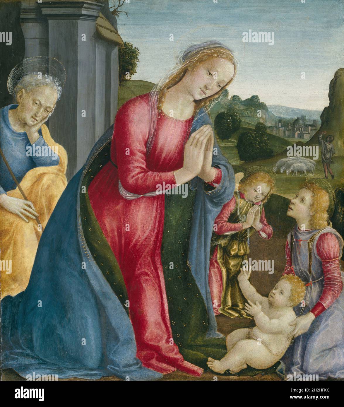 The Adoration of the Christ Child, c. 1490 Stock Photo - Alamy