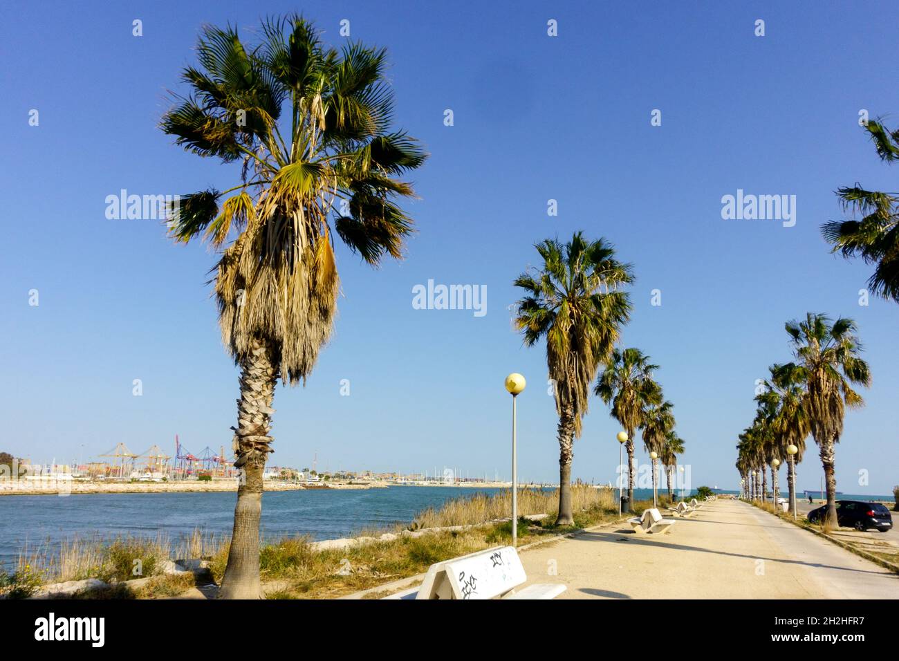 Valencia Turia river Spain flows into the sea Stock Photo - Alamy