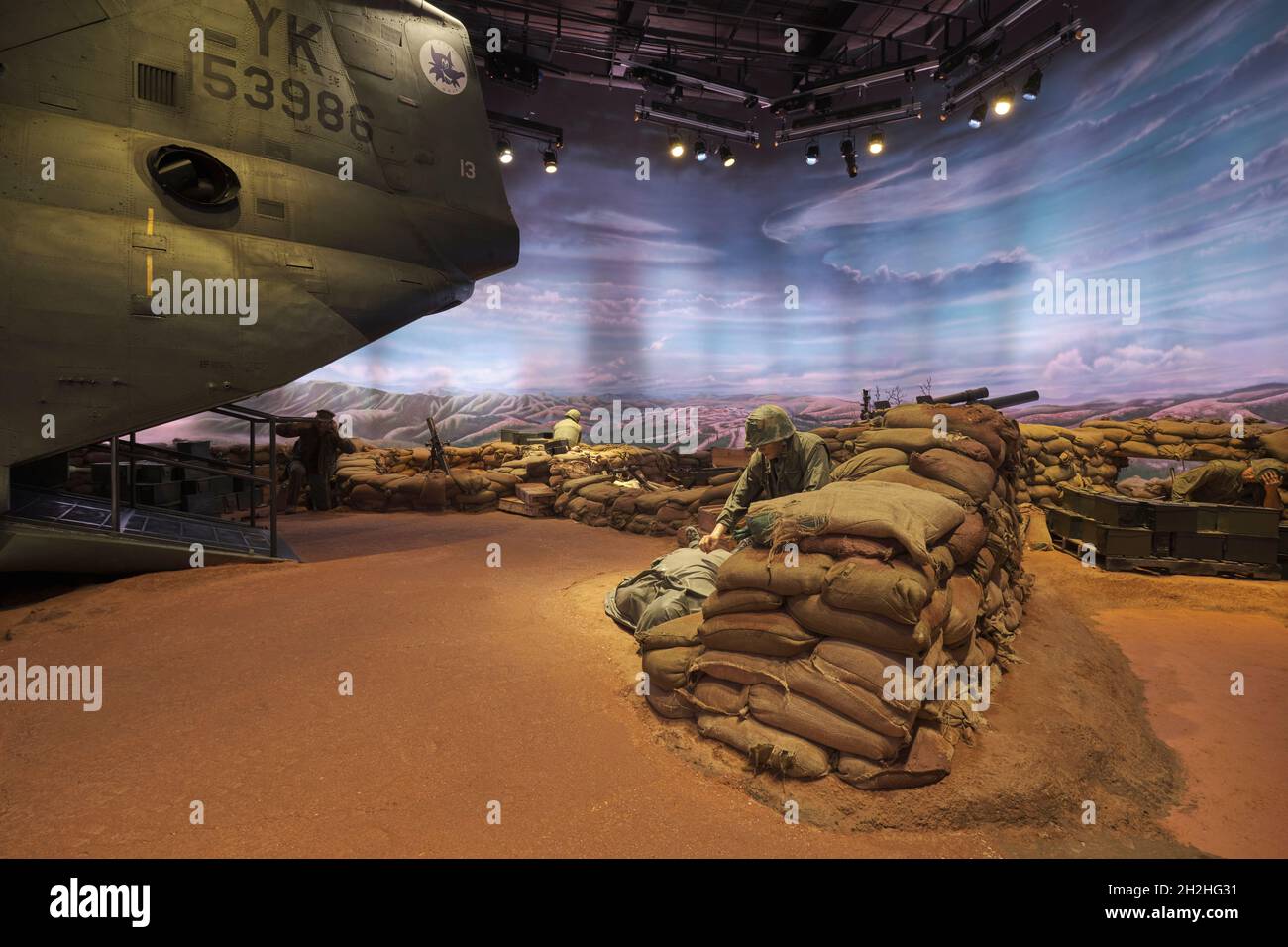 Hilltop helicopter landing zone and howitzer location during the ...